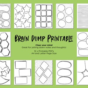 Brain Dump Printable Bundle - Hand Drawn Doodle Style - A4/letter ...