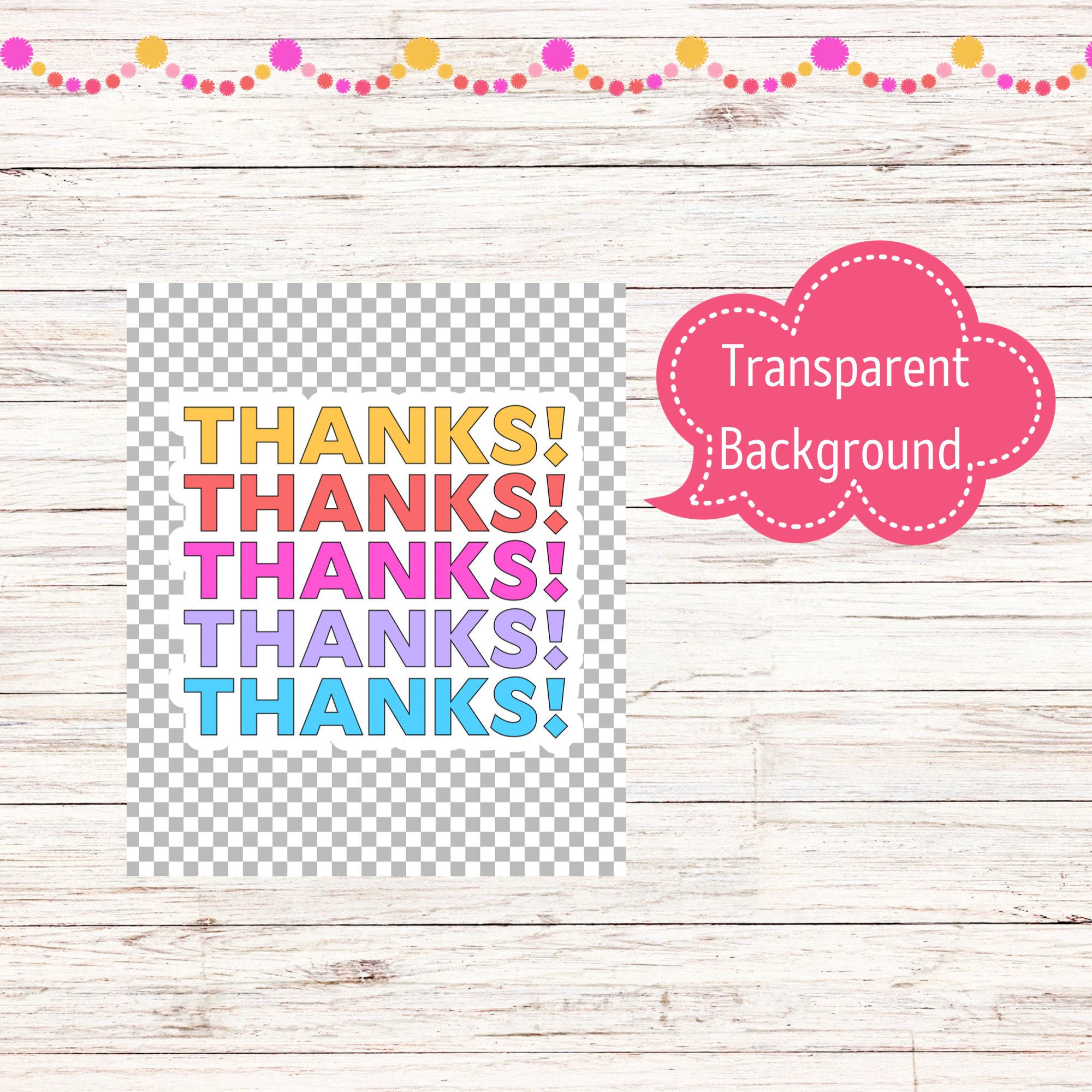 Colorful Thank You Sticker SVG, Thank You Stickers, Thanks Sticker ...
