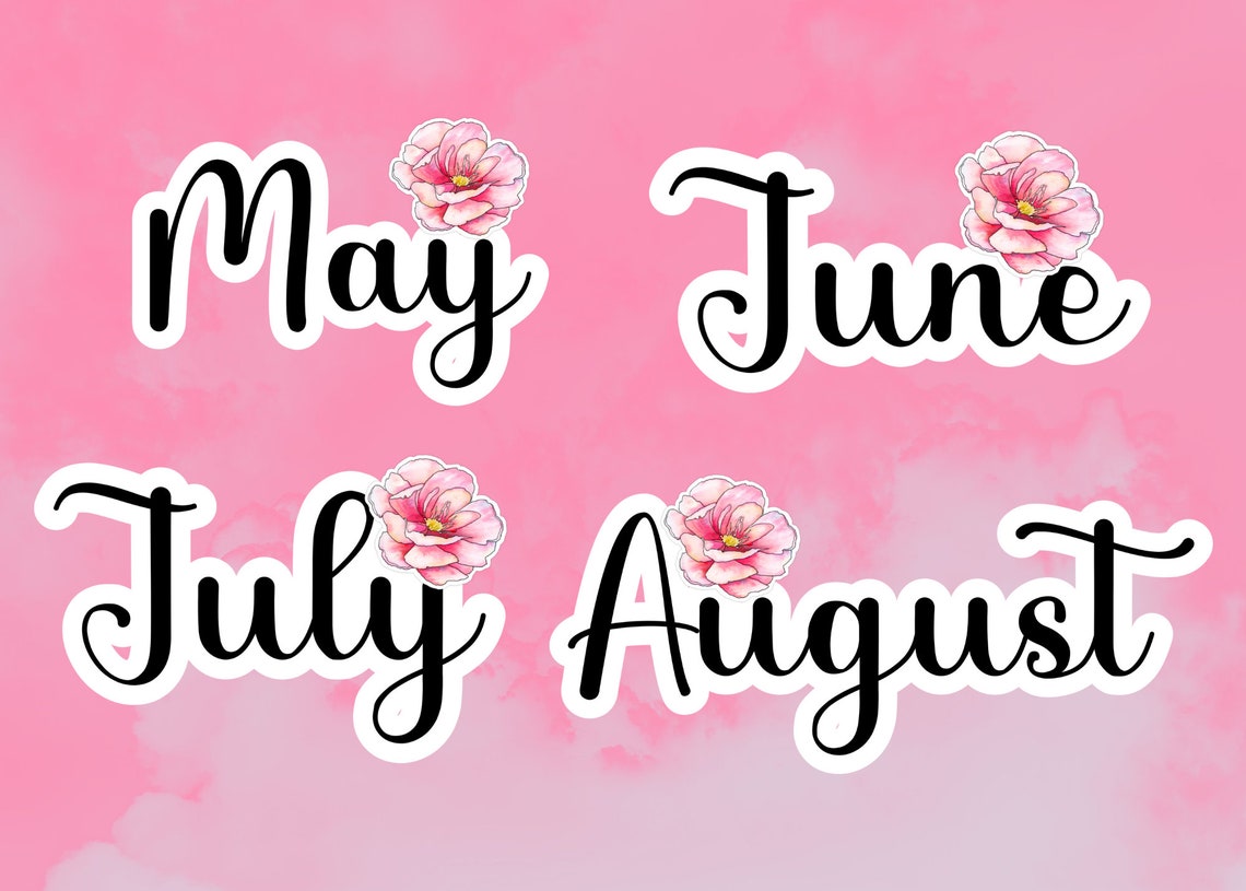 Months of the Year Planner Stickers, Cute Printable Planner Stickers ...