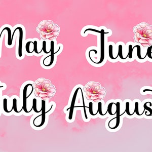 Months of the Year Planner Stickers, Cute Printable Planner Stickers ...