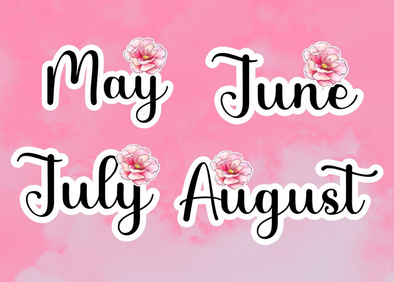 Months of the Year Planner Stickers, Cute Printable Planner Stickers ...