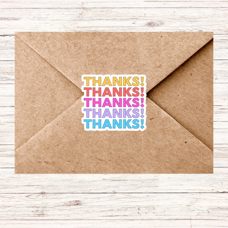 Colorful Thank You Sticker SVG, Thank You Stickers, Thanks Sticker ...