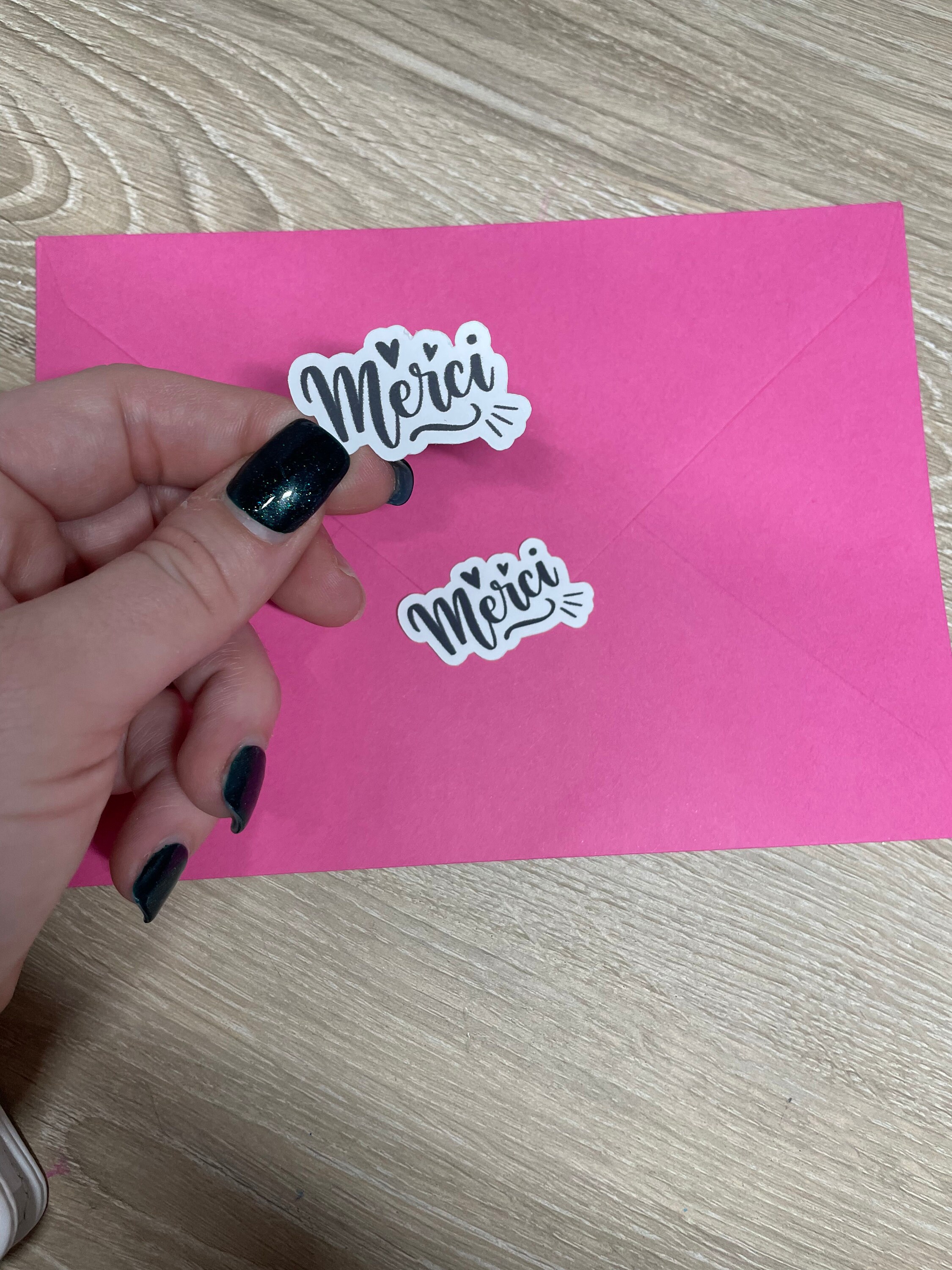 Thank You Sticker SVG Thank You Stickers Merci Sticker - Etsy