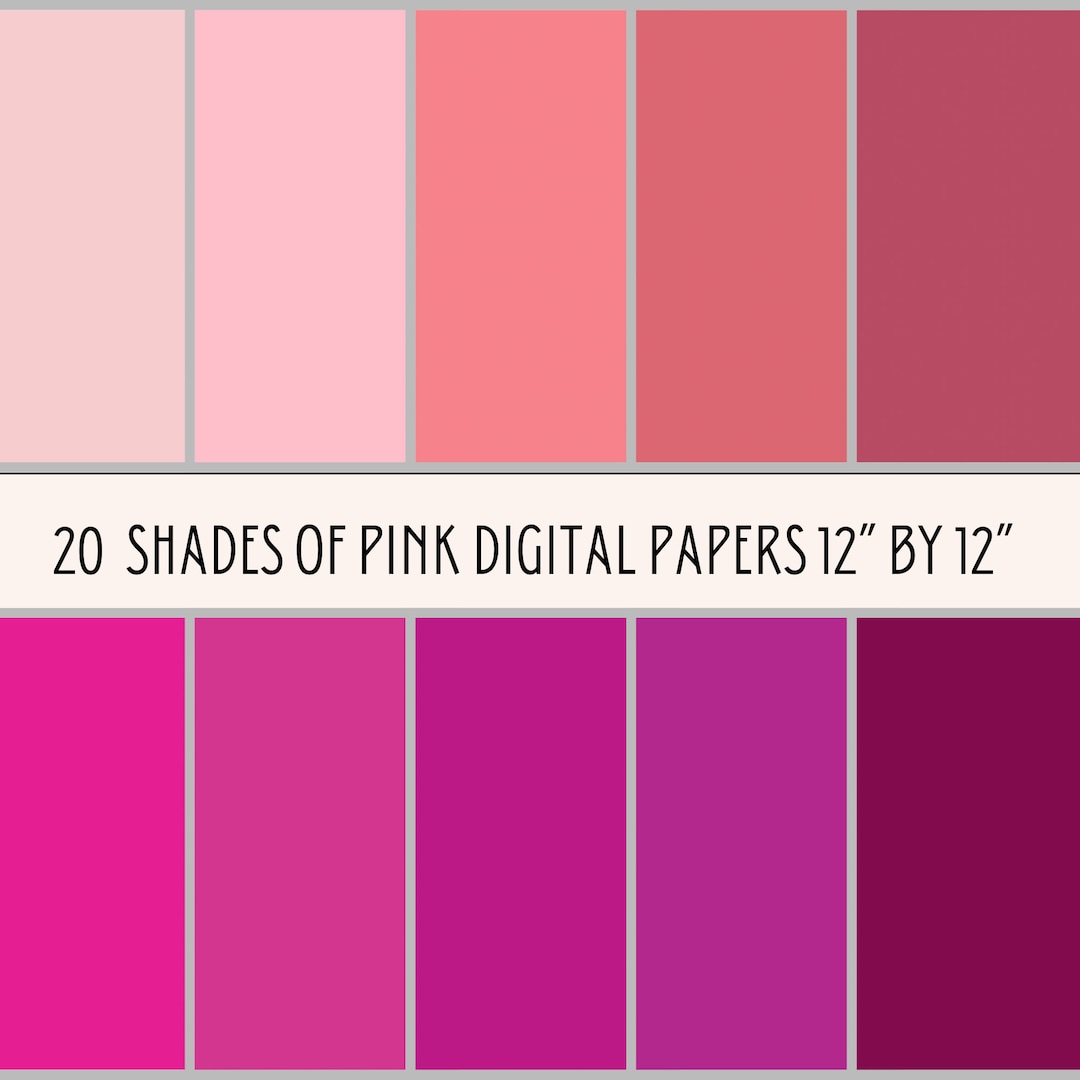 Pink Digital Paper Bundle, Shades of Pink Digital Paper, PNG Paper ...