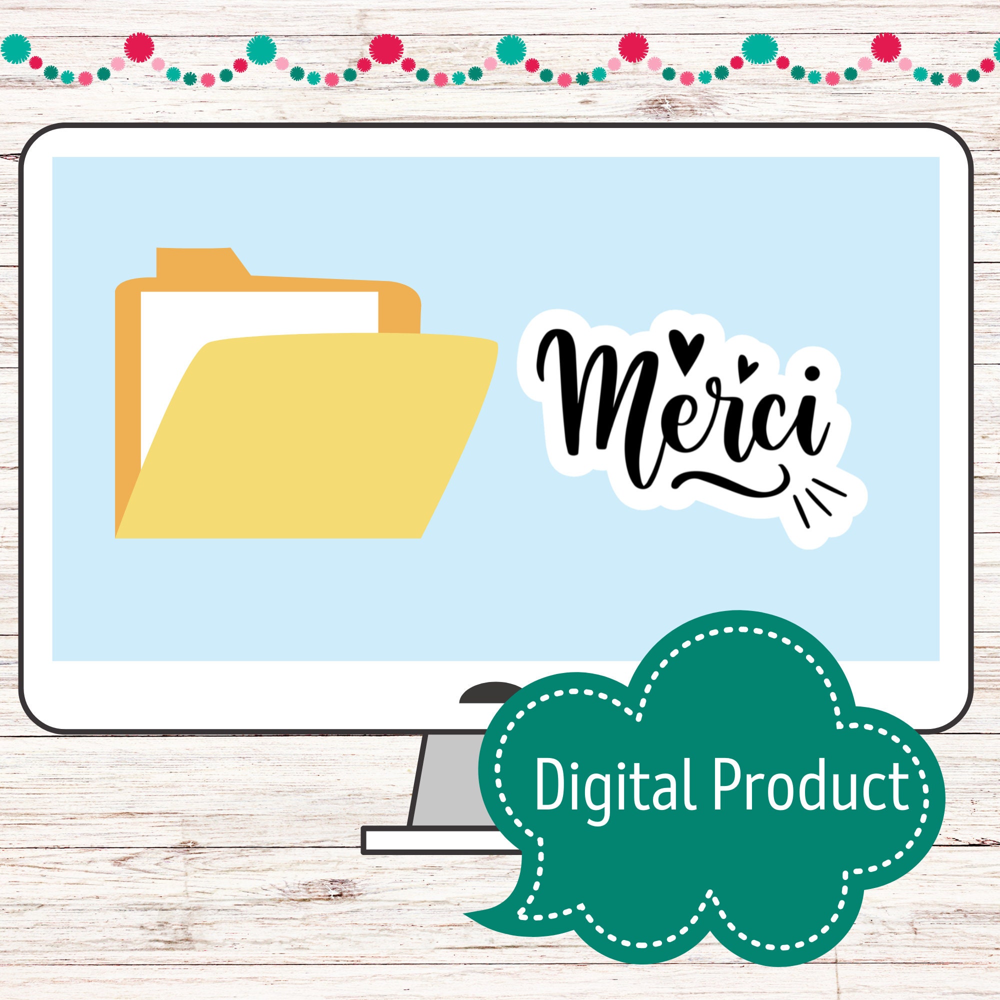 Thank You Sticker SVG Thank You Stickers Merci Sticker - Etsy