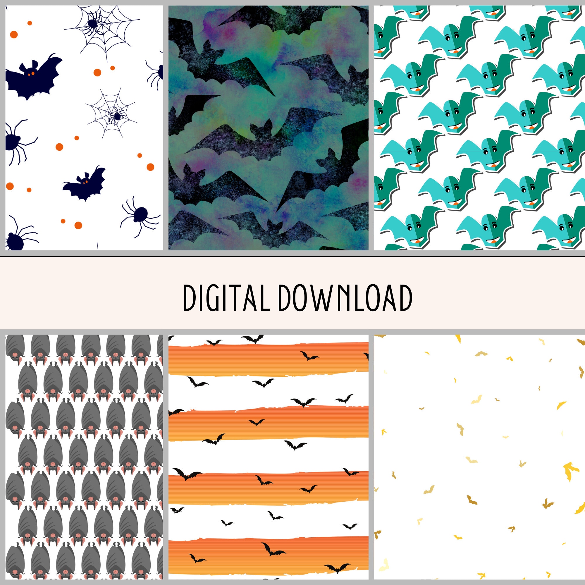 Bat Digital Paper Bundle, Bat Background, Digital Paper, PNG Paper ...
