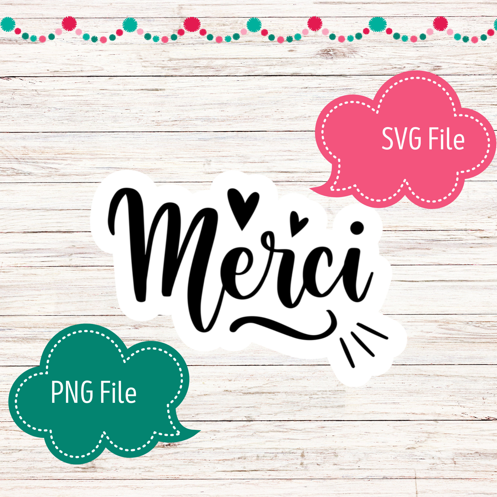 Thank You Sticker SVG Thank You Stickers Merci Sticker - Etsy