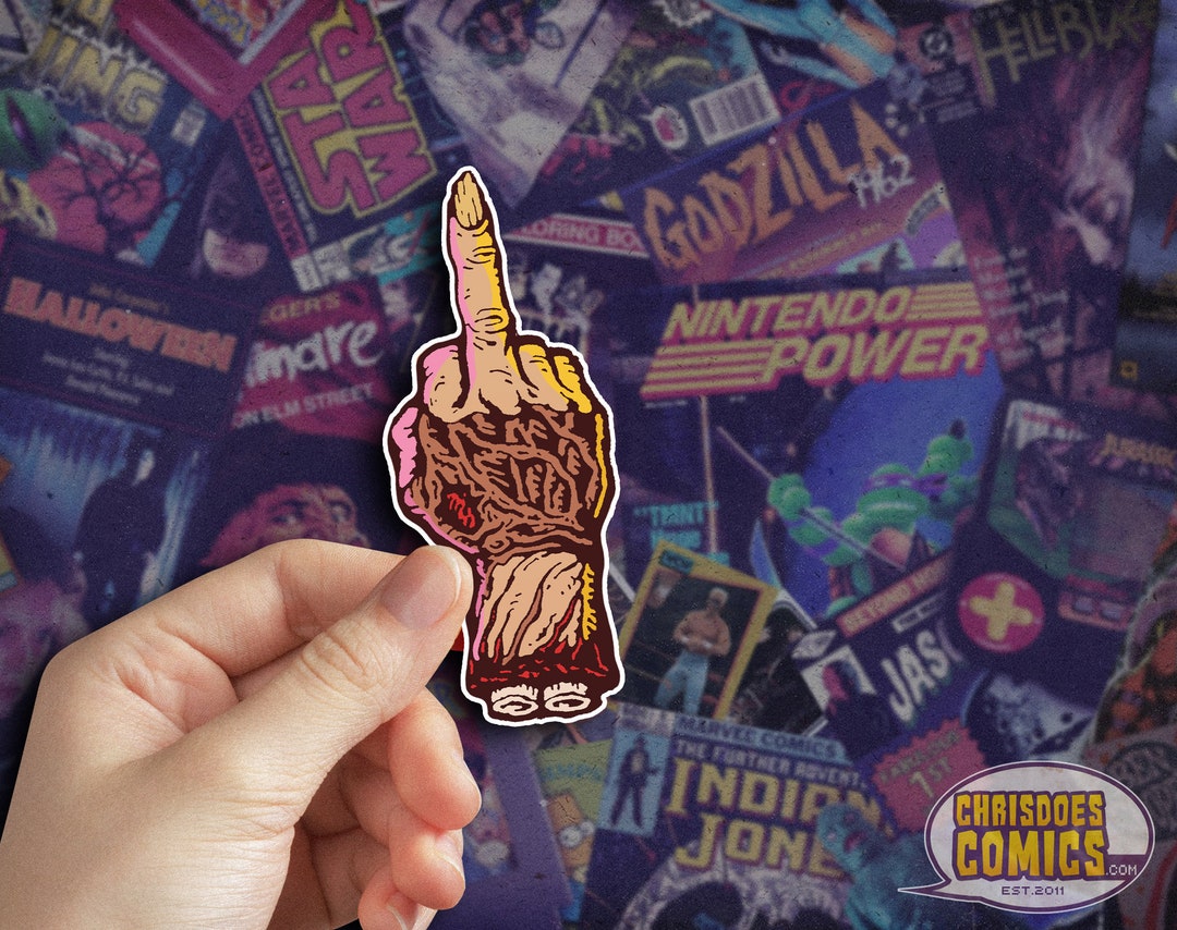 Zombie Undead Middle Finger Sticker, Funny Sticker, Death Sticker ...