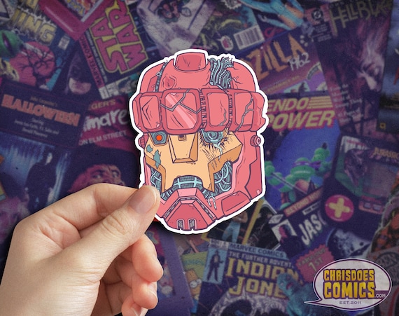 Mutant Robot Head Sticker Comic Sticker Car Sticker Water - Etsy