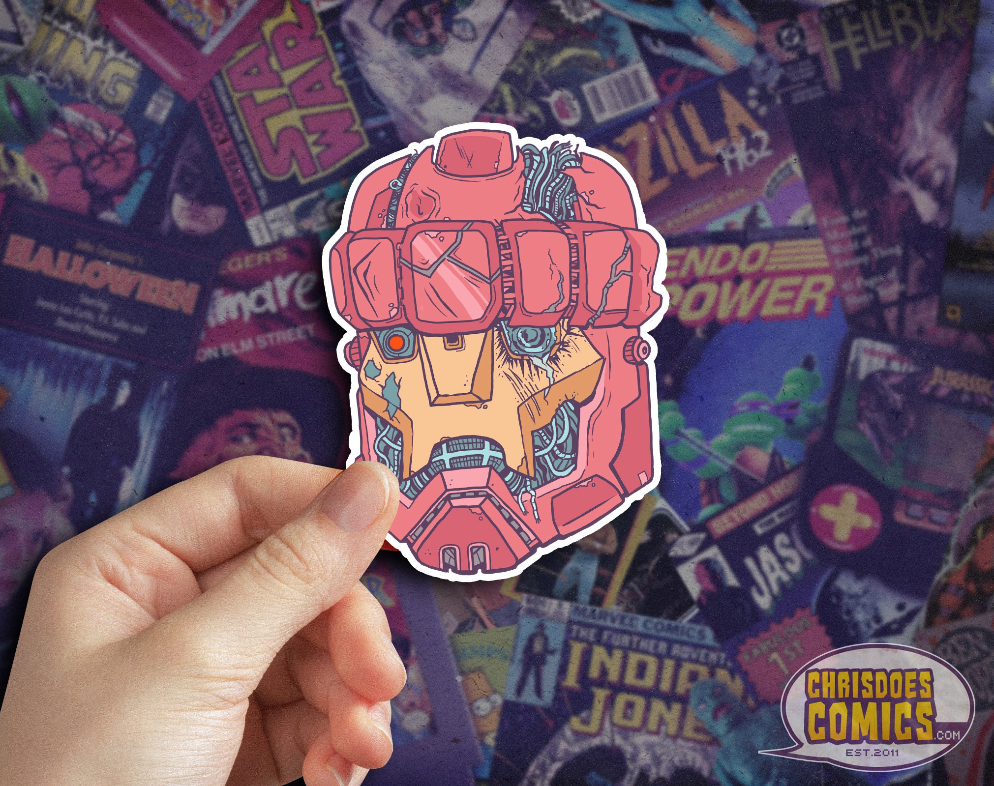 Mutant Robot Head Sticker: Retro Comic Car Decal - Etsy
