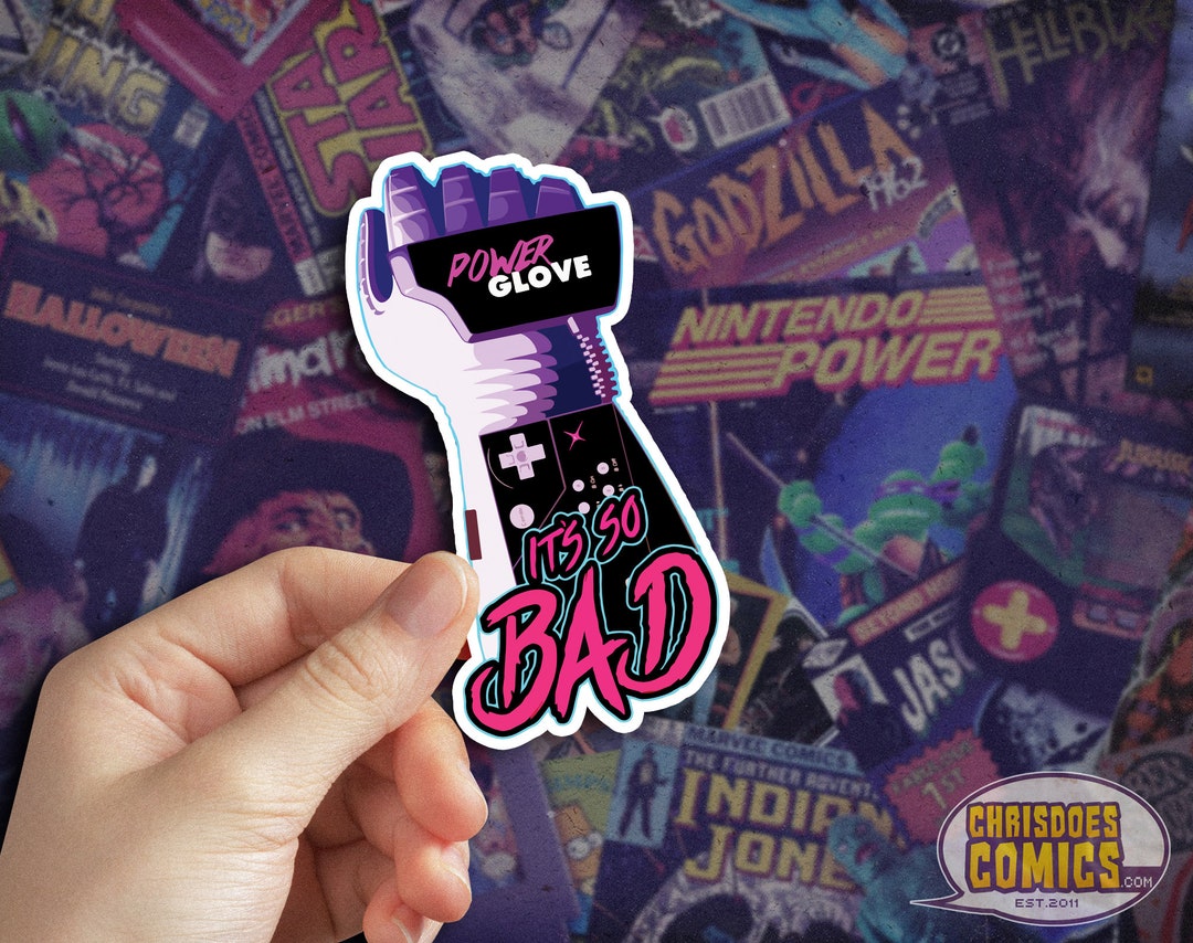 Retro Video Game Gamer Power Glove Vinyl Sticker, Laptop Sticker - Etsy