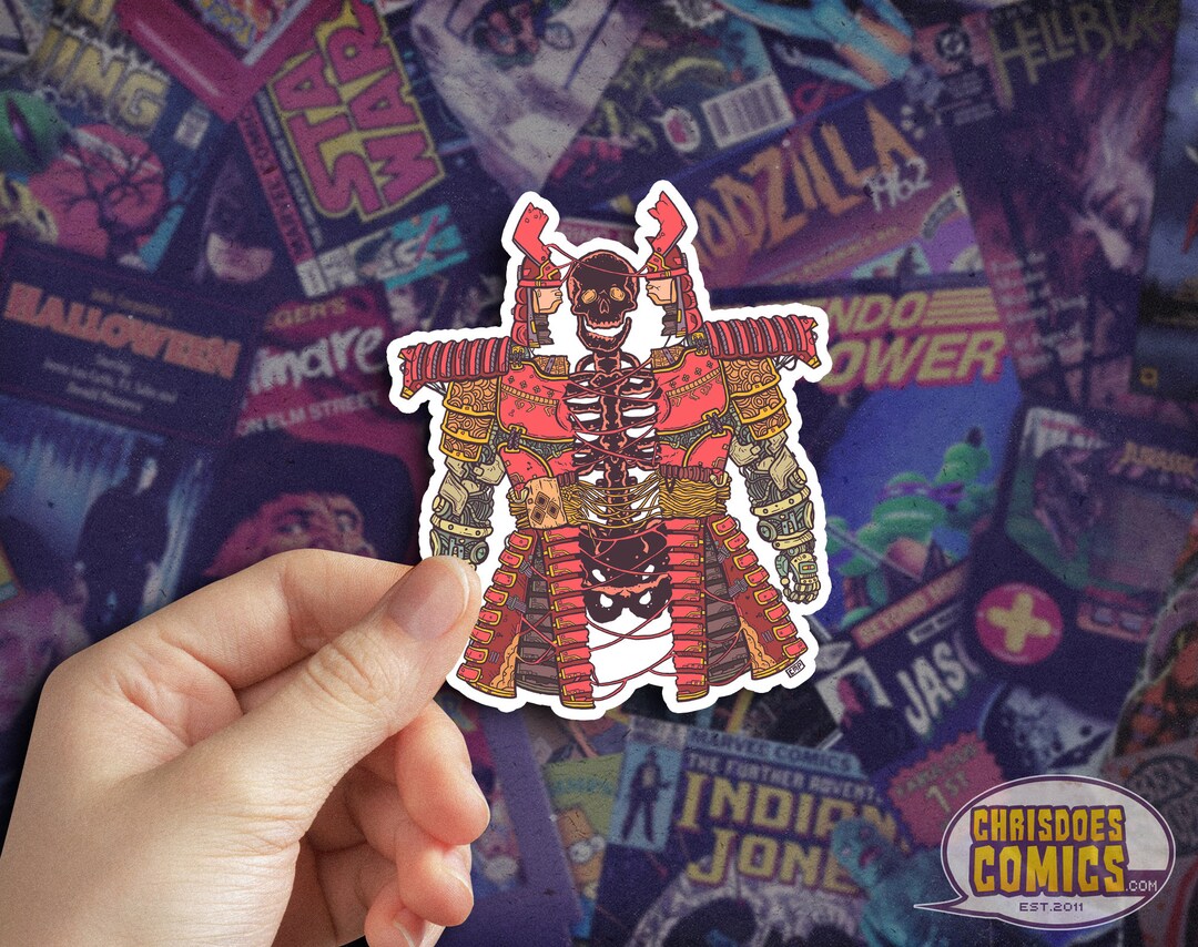 Samurai Skeleton Sticker: Japanese Ronin Warrior Vinyl Decal - Etsy