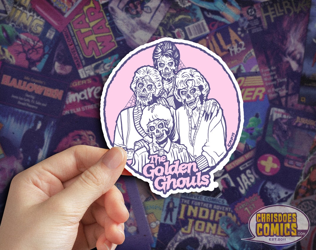 Golden Ghouls Sticker, Zombie Sticker, Retro, Vintage , Horror Decal ...