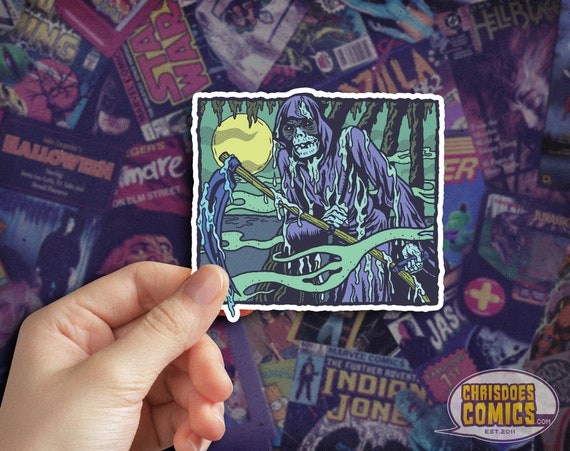 Grim Reaper Sticker Skeleton Sticker Death Sticker Retro - Etsy