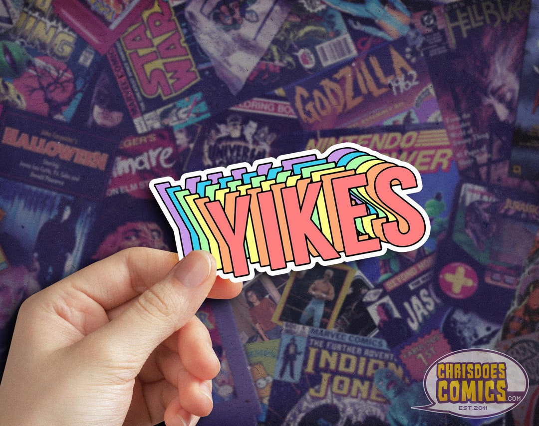 Yikes Funny Meme Rainbow Vinyl Sticker, Laptop Sticker - Etsy