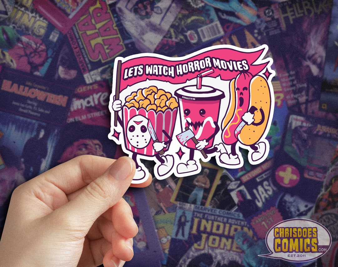 Spooky Snack Parade Vinyl Sticker: Horror Movie Night Decal - Etsy