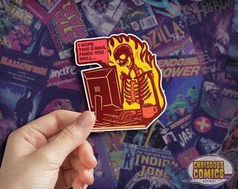 Mutant Robot Head Sticker, Comic Sticker, Car Sticker, Water Bottle ...