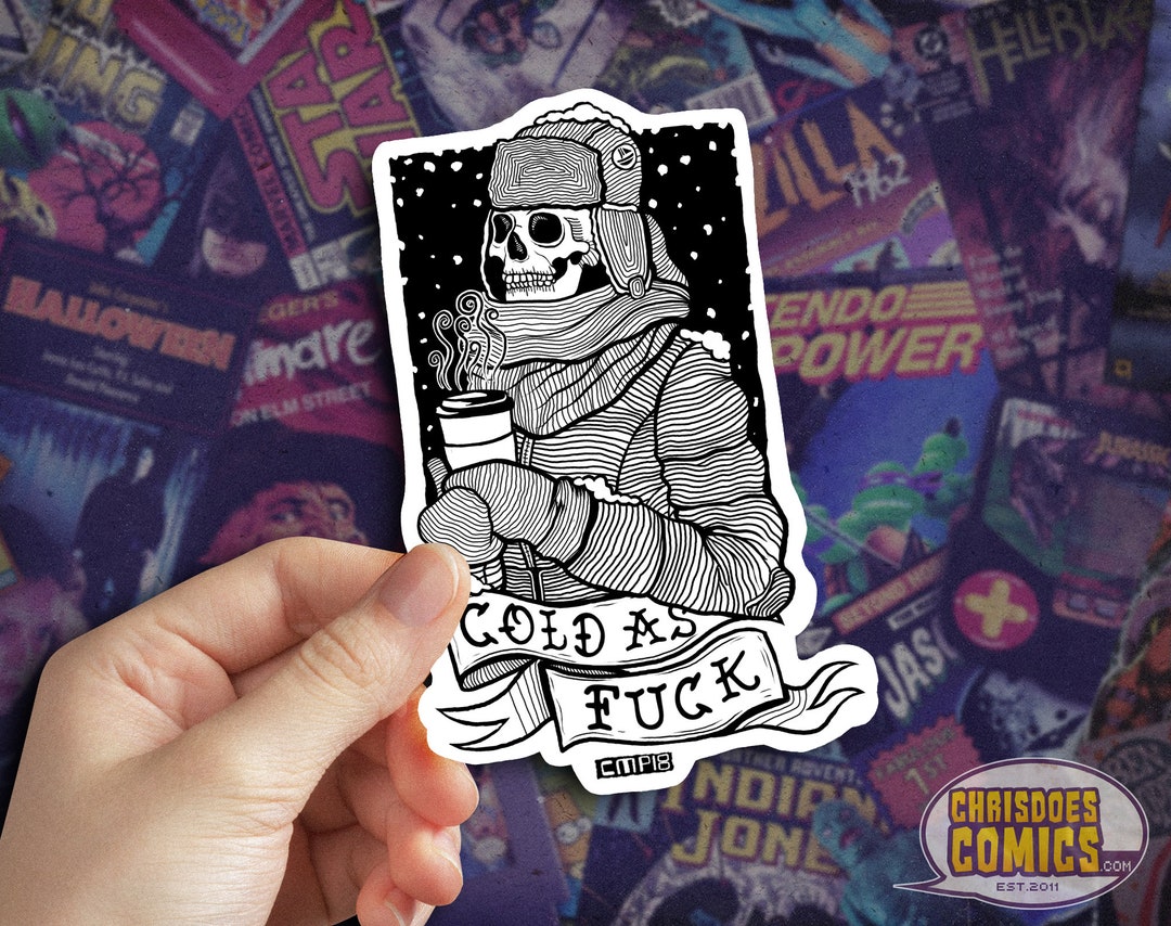 Cold Sticker, Winter Sticker, Coffee Sticker, Laptop Sticker, Funny ...