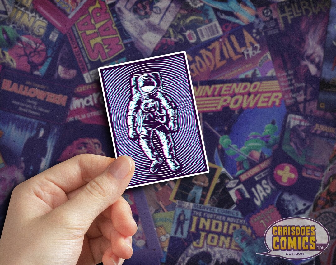 Outrun Astronaut Vinyl Sticker: Retro 80s 90s Space Decal - Etsy