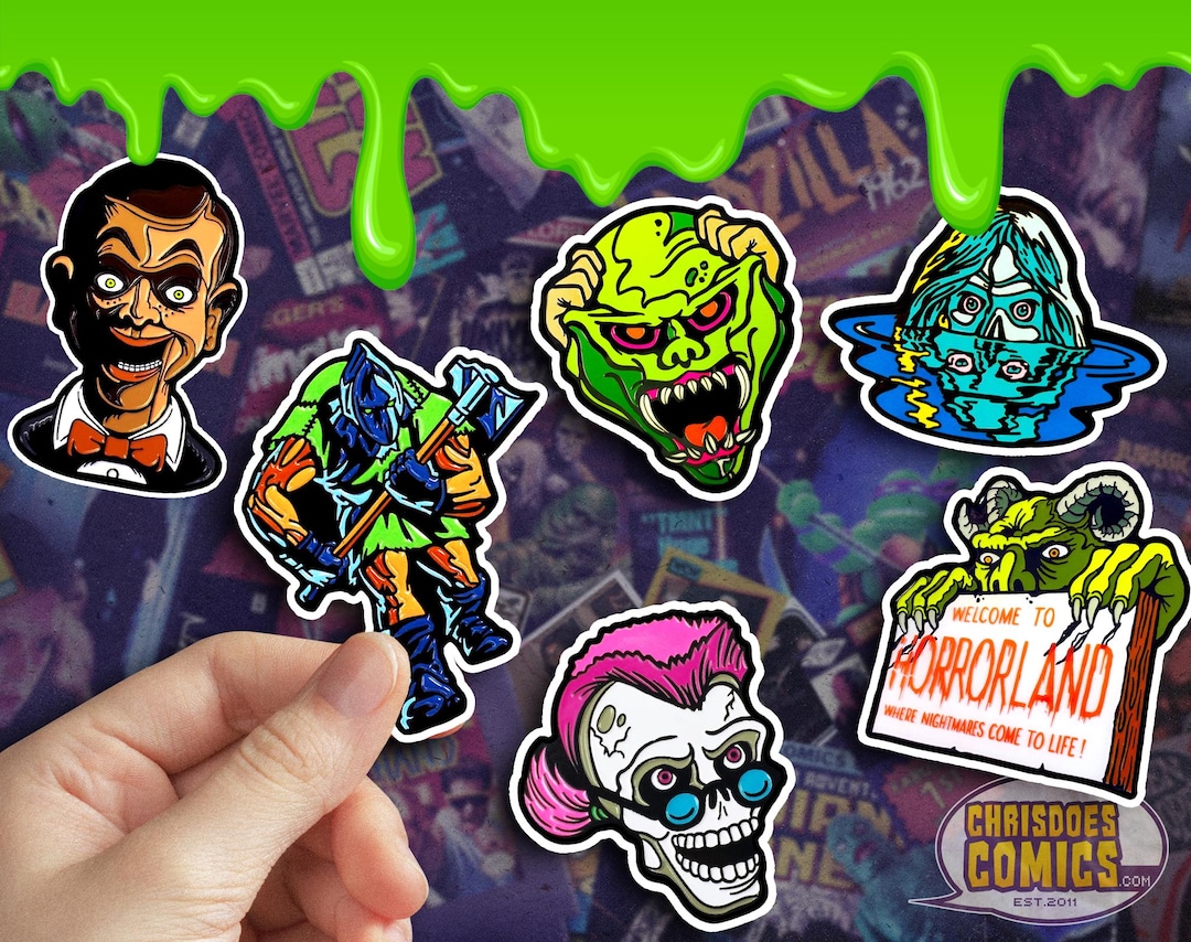Retro Horror Stickers: 90s Dummy, Monster Vinyl Decal - Etsy