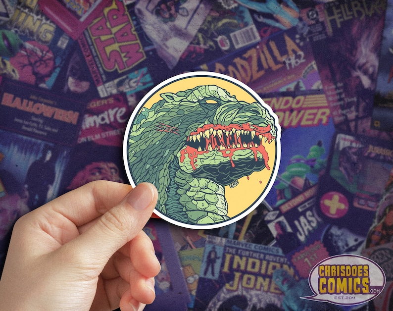 Dinosaur Godzilla Laptop Sticker Kaiju Sticker Japan - Etsy