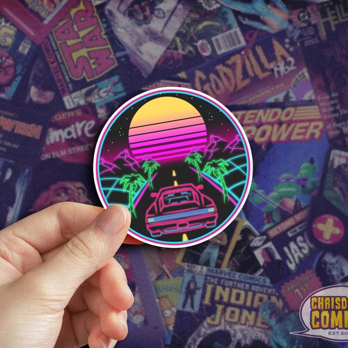 Outrun Synthwave Vaporwave Palm Tree Sun 80s Retro Decal - Etsy