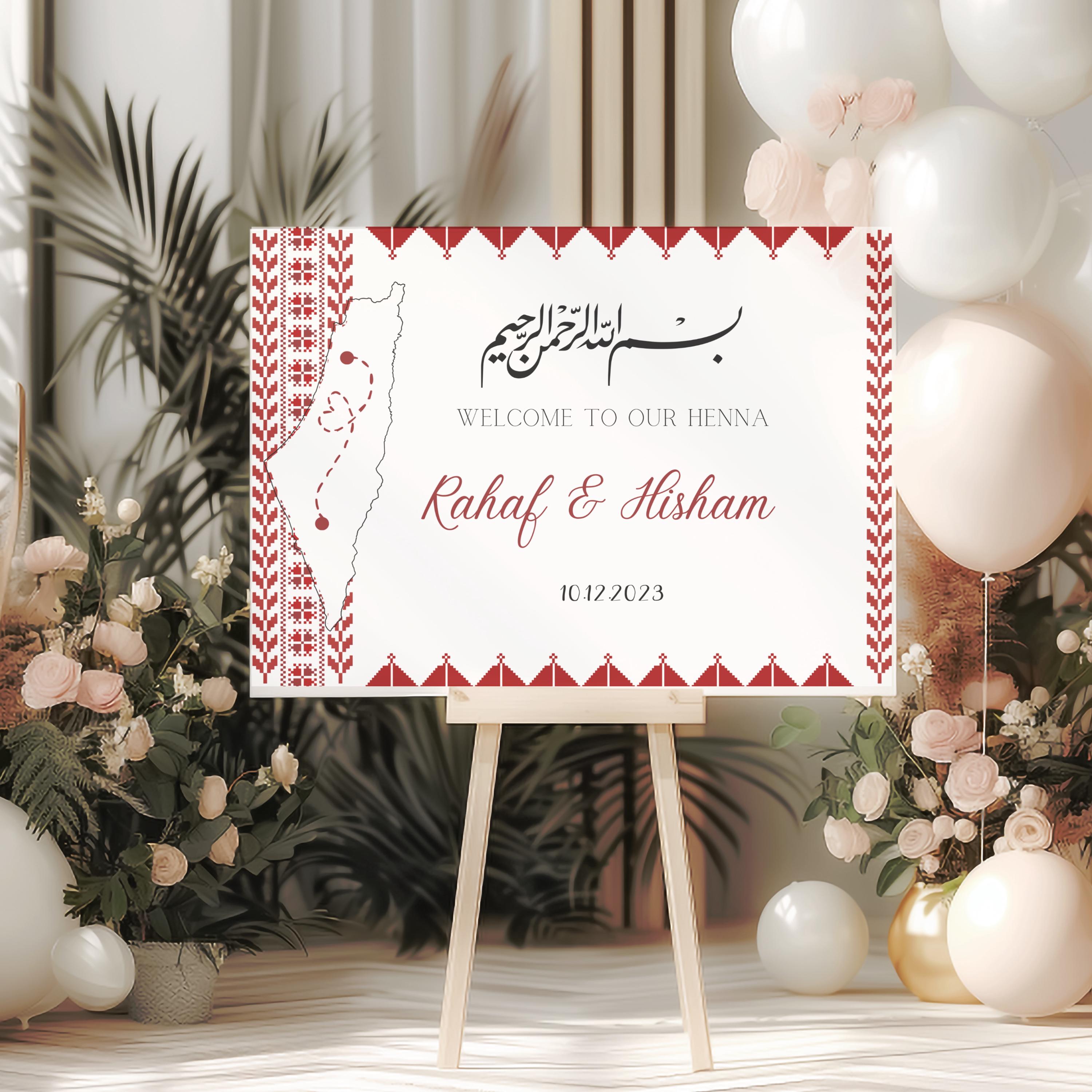 Palestinian Wedding Sign-wedding Backdrop Palestinian Henna-palestinian ...