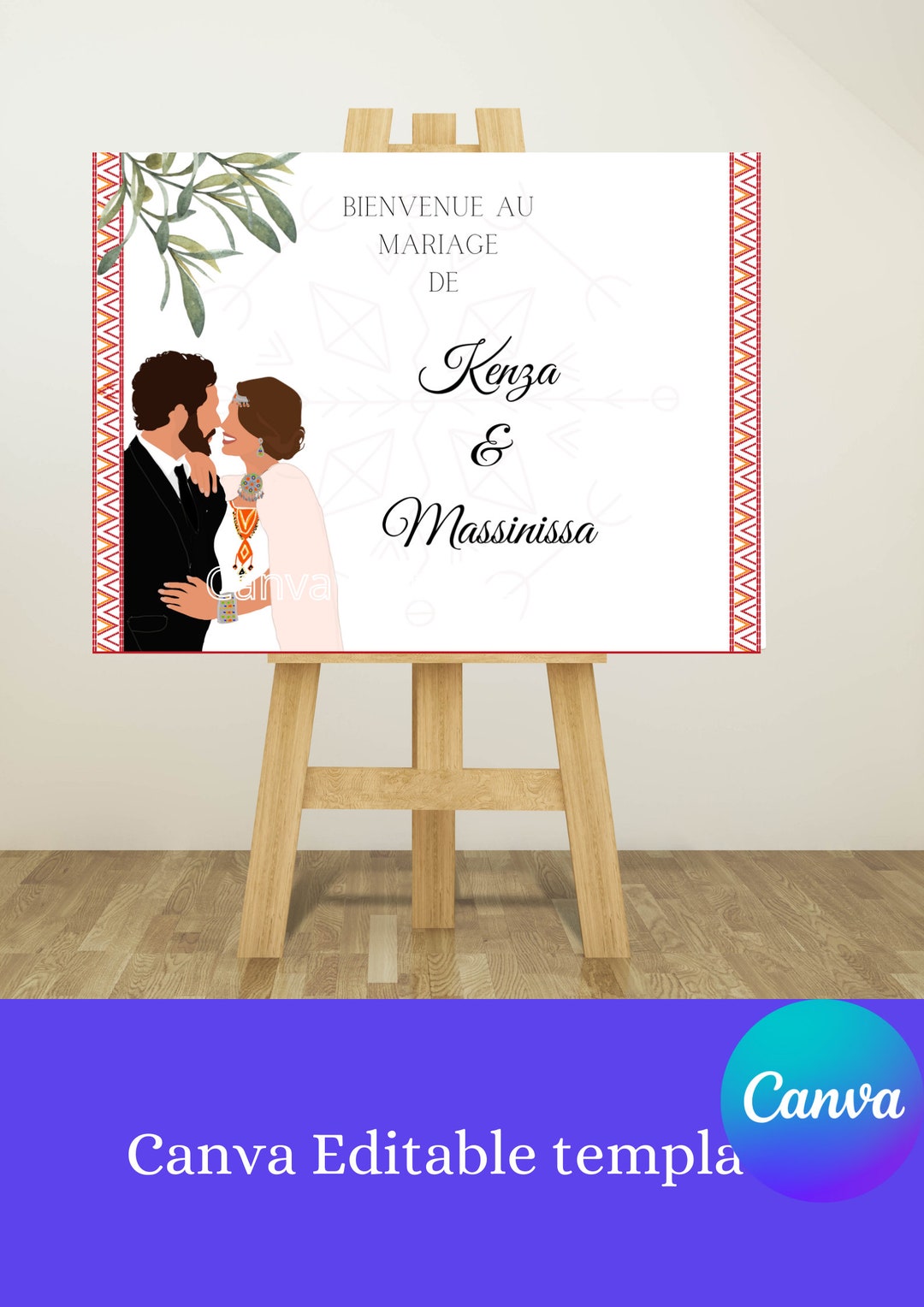 Editable Canva Template for a Kabyle Wedding Sign / Invitation - Etsy