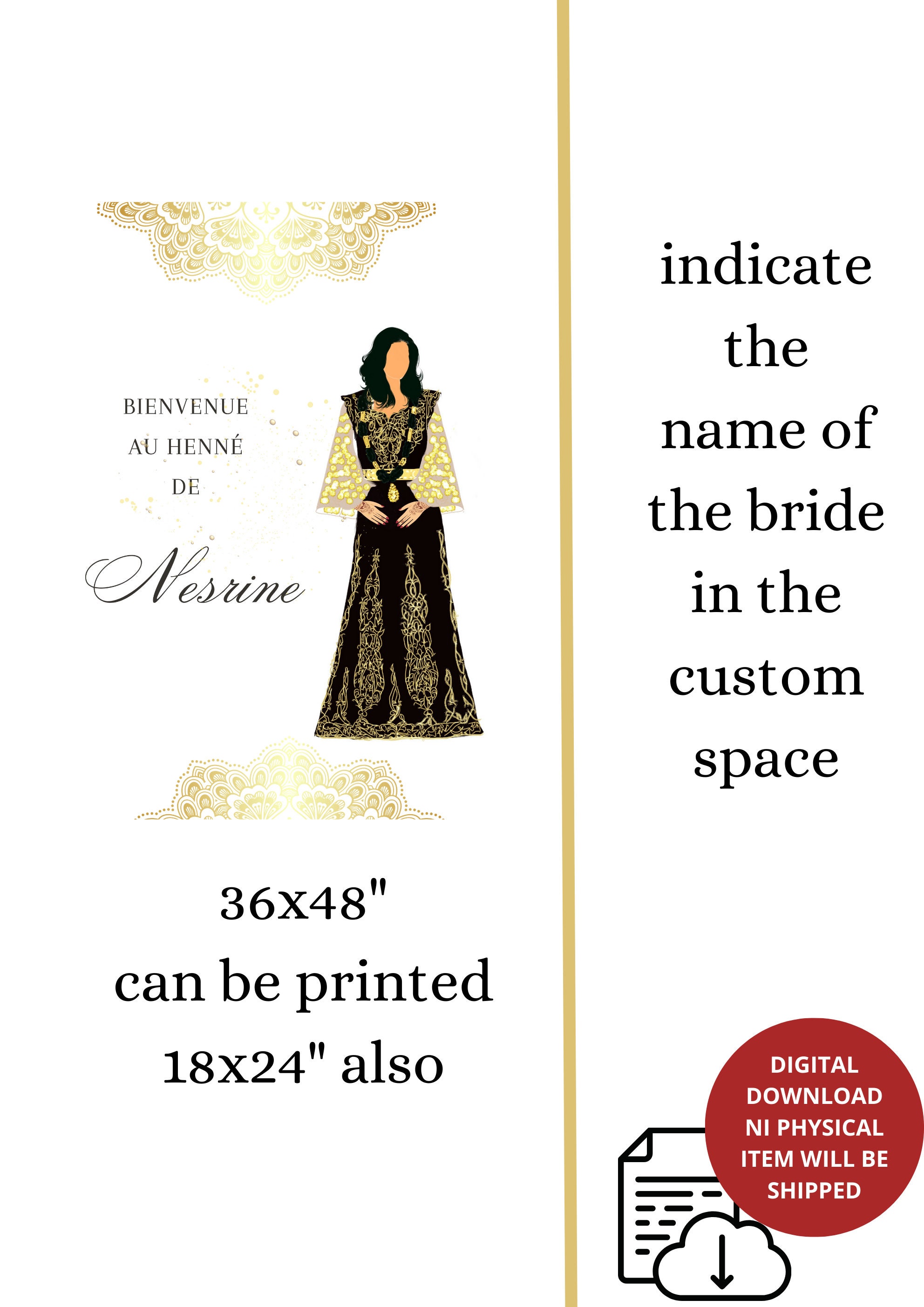 Printable Panel for Constantinois Henna- Algerian Wedding-algerian ...