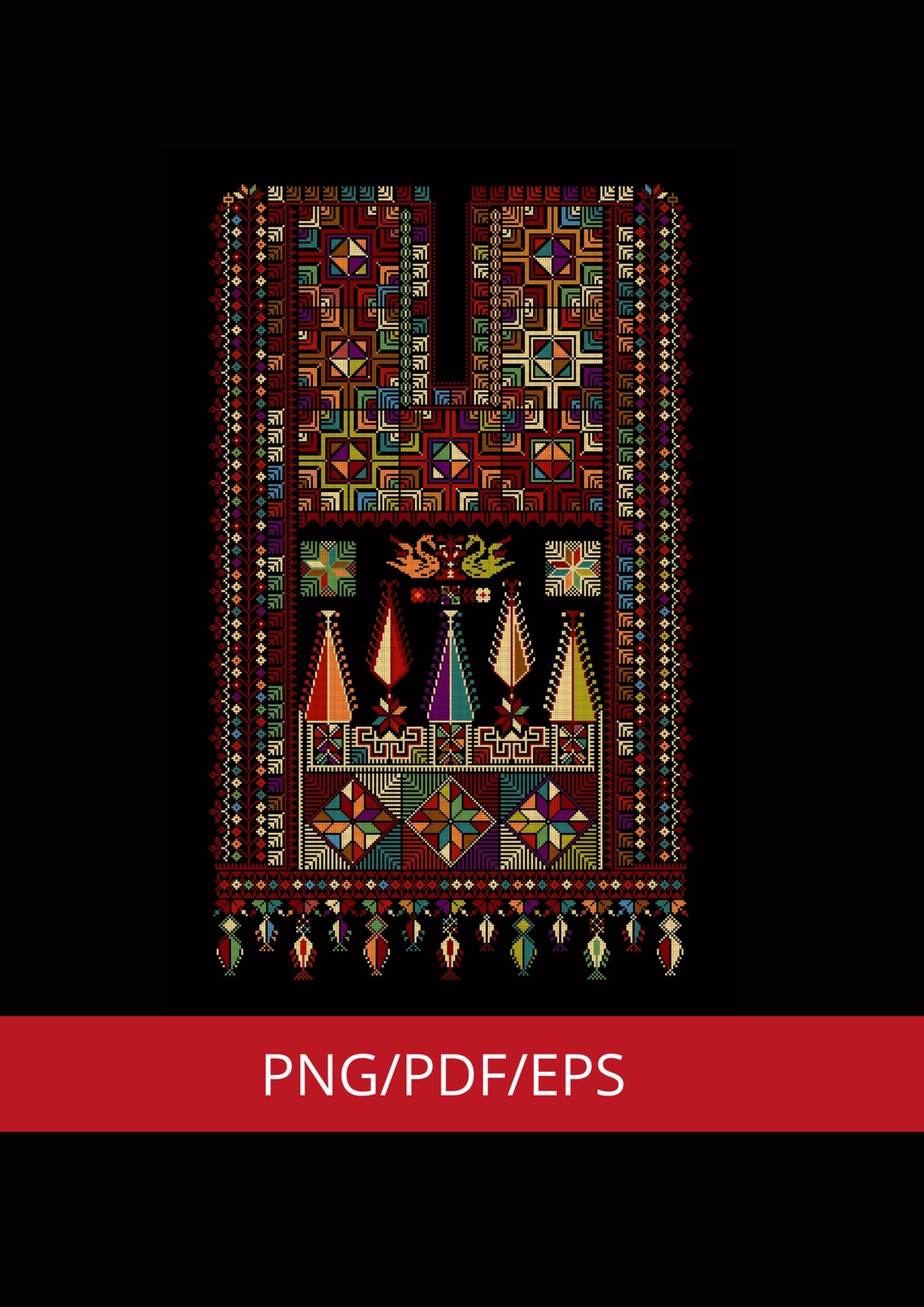 Tatreez Pattern Png/pdf/eps-palestinian Embroidery-palestinian Henna - Etsy