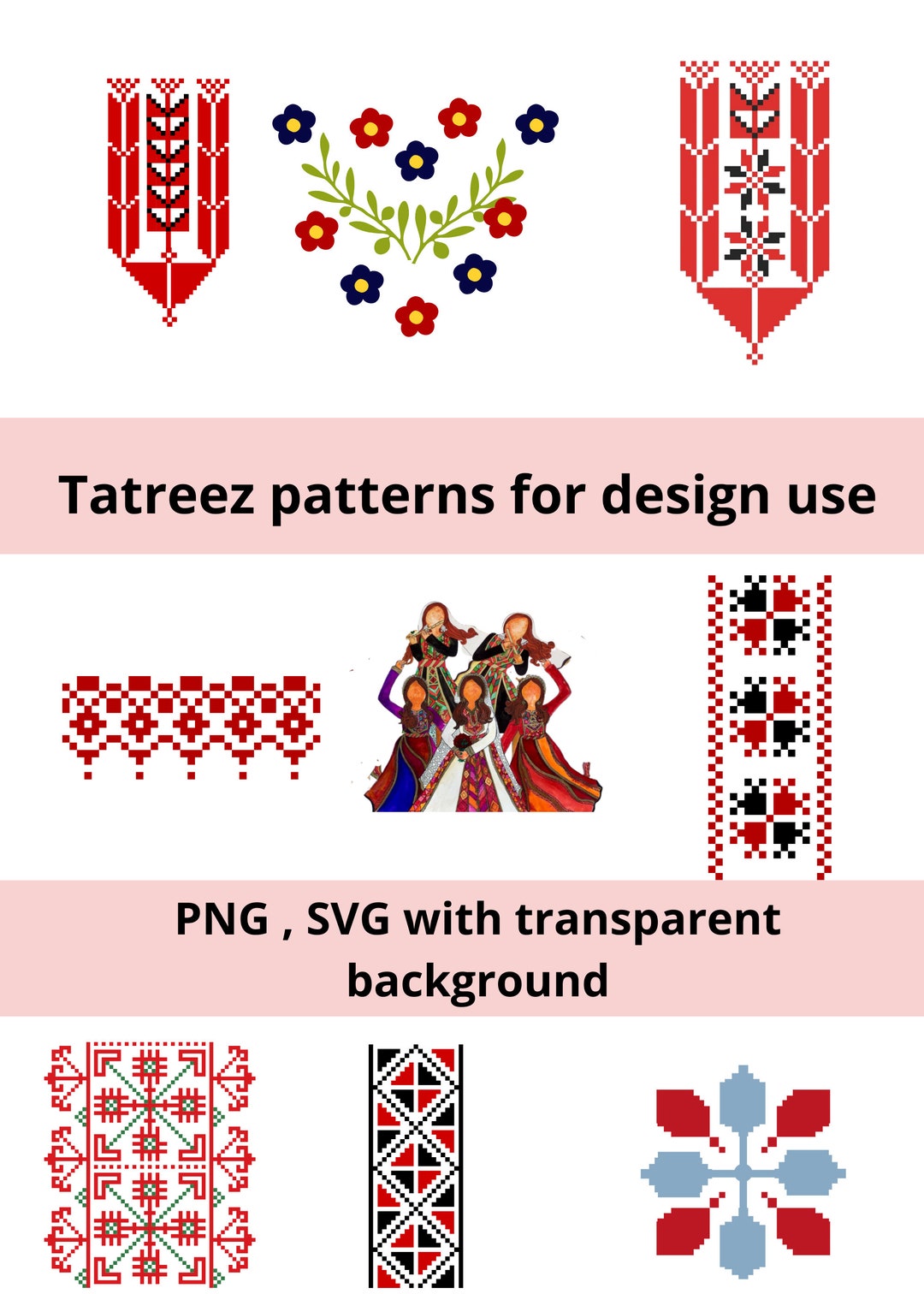 41 Tatreez Patterns SVG and PNG Palestinian Henna-palestinian ...