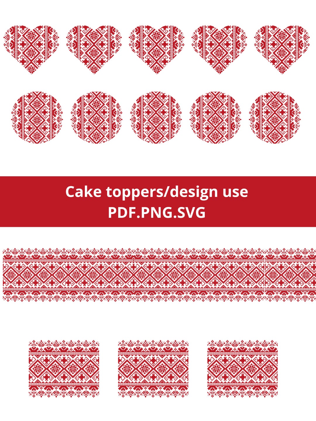Tatreez Pdf/png/svg-cake Toppers/design Use - Etsy
