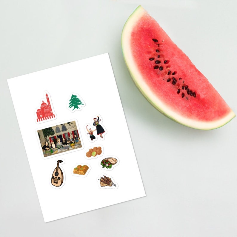 PRINTABLE Stickers White Background REMOVED Lebanon Lebanese Art-middle ...