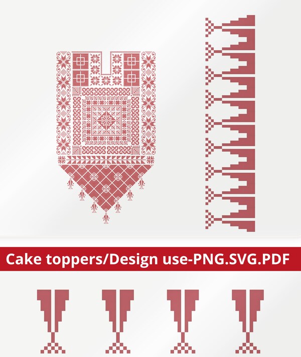 5 Palestine Digital Papers, Vector Tatreez Pattern, Palestinian Scarf ...
