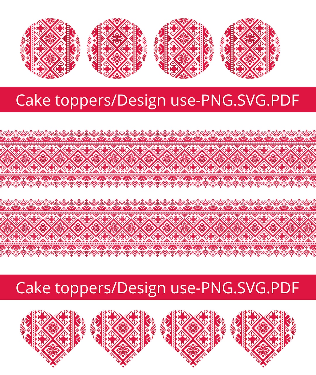 Tatreez Pdf/png/svg-cake Toppers/design Use - Etsy