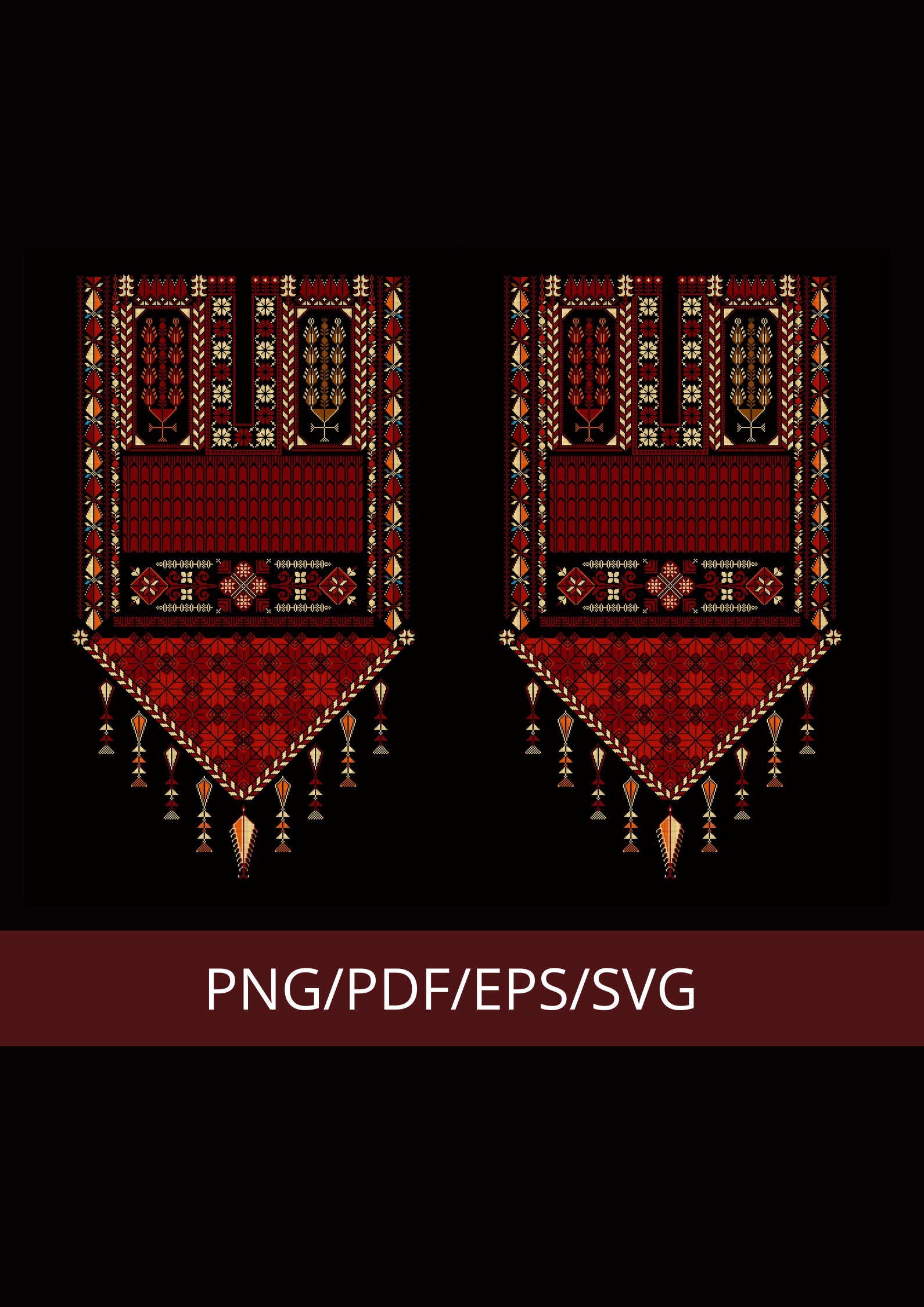 Tatreez Pattern Png/pdf/eps-palestinian Embroidery-palestinian Henna - Etsy