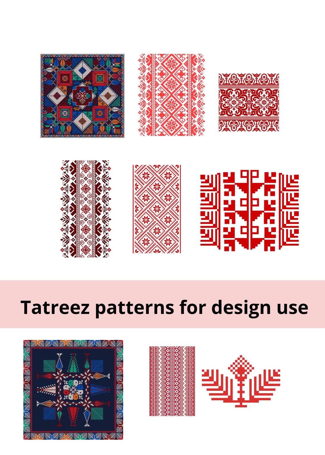 41 Tatreez Patterns SVG and PNG Palestinian Henna-palestinian ...