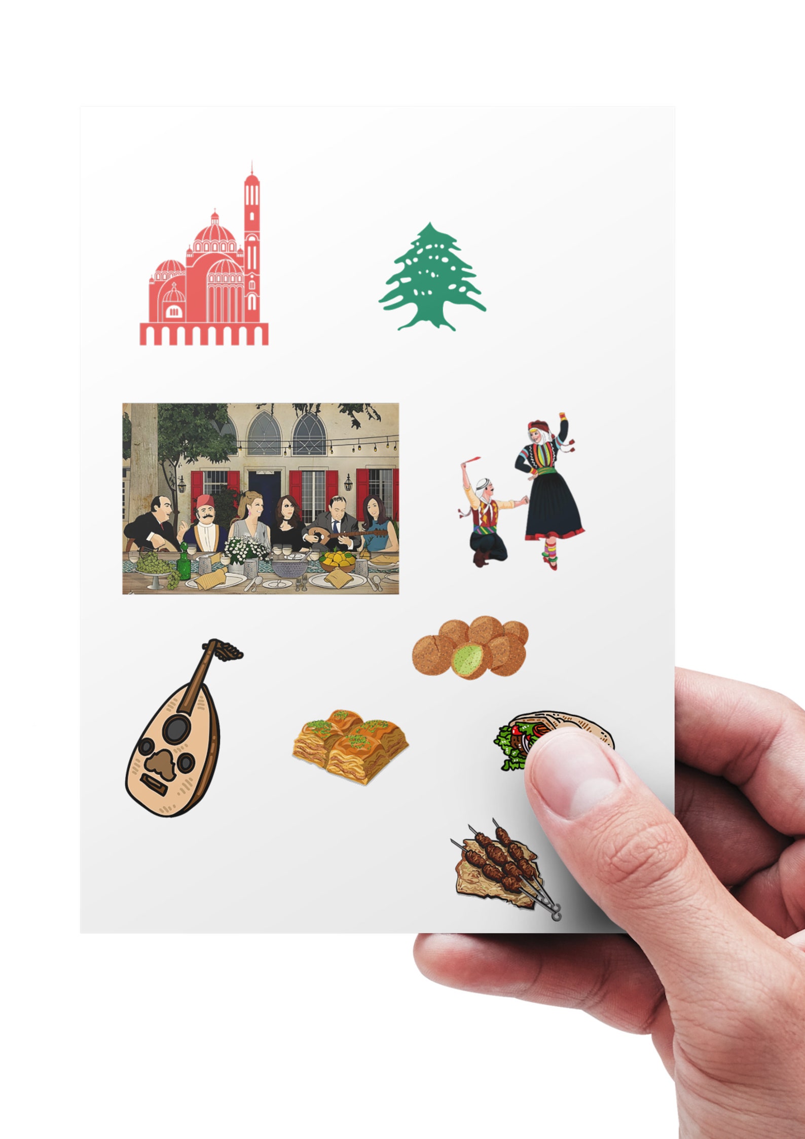 PRINTABLE Stickers White Background REMOVED Lebanon Lebanese Art-middle ...
