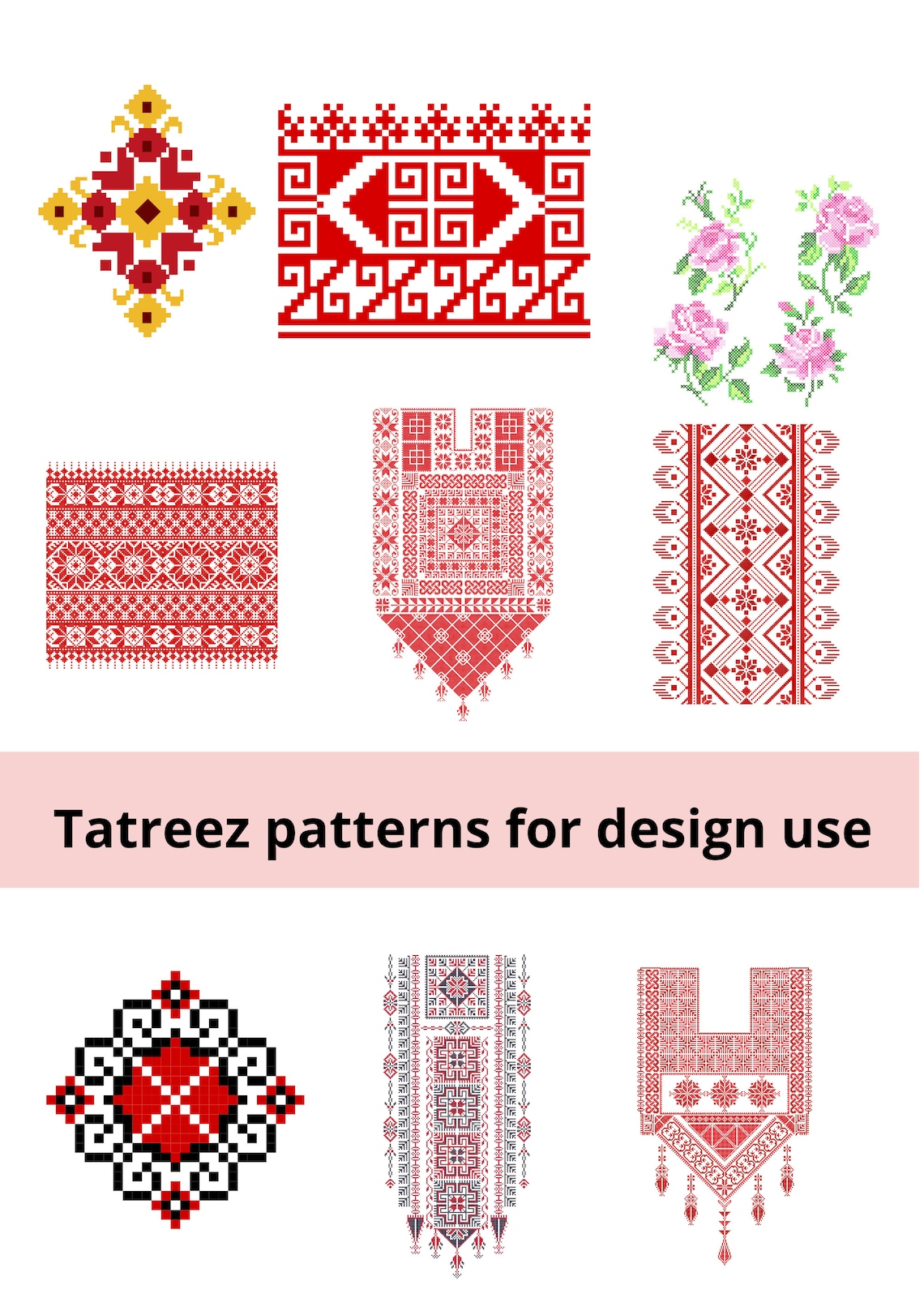 41 Tatreez Patterns SVG and PNG Palestinian Henna-palestinian ...