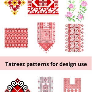 41 Tatreez Patterns SVG and PNG- Palestinian Henna-palestinian ...