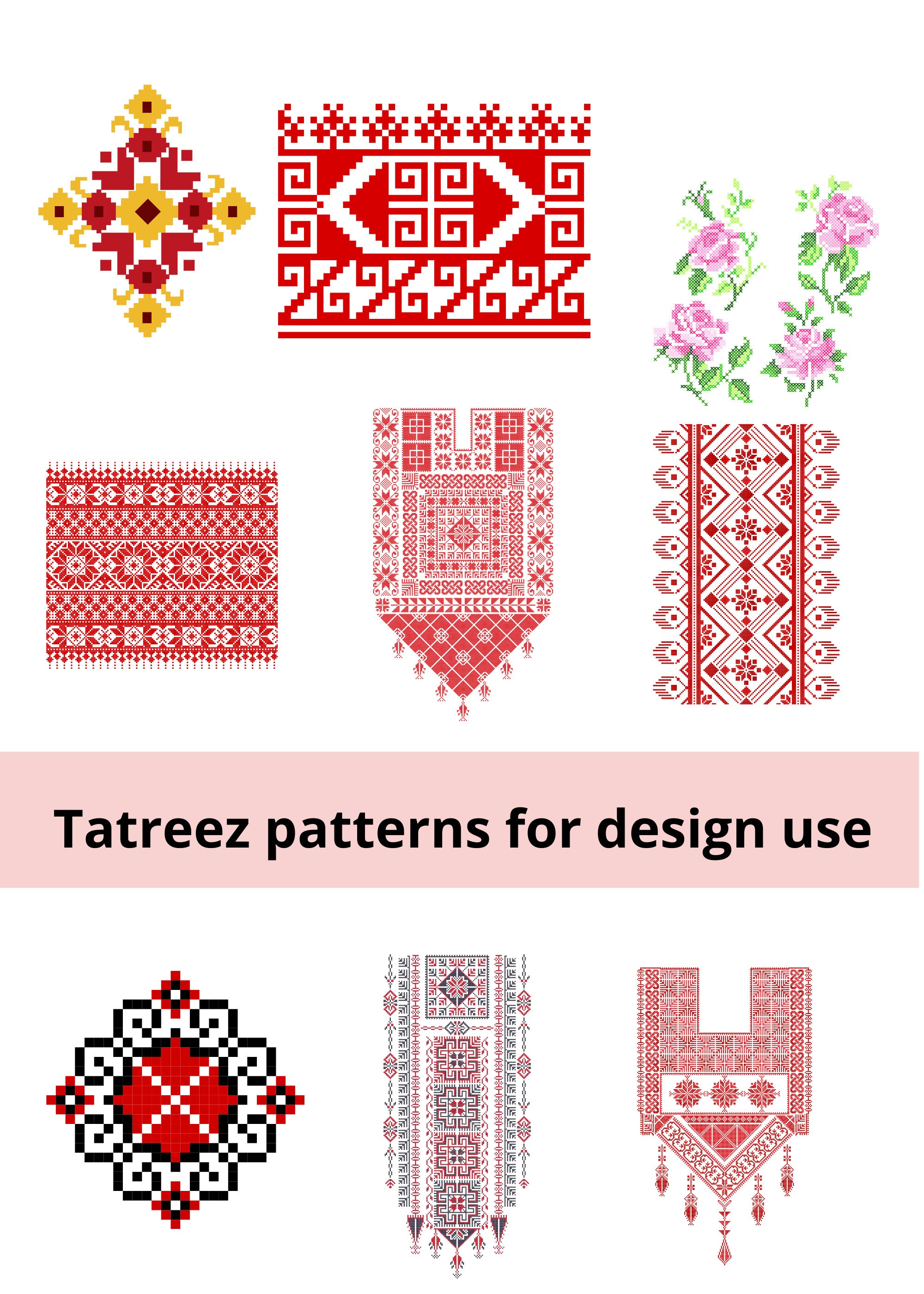 41 Tatreez Patterns SVG and PNG Palestinian Henna-palestinian ...