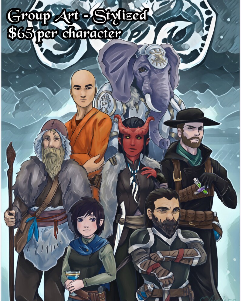 RPG Character Group Artwork - Etsy