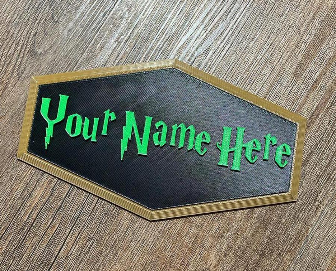 Personalized 3D Printed Harry Potter Name Plate Custom Hogwarts House ...