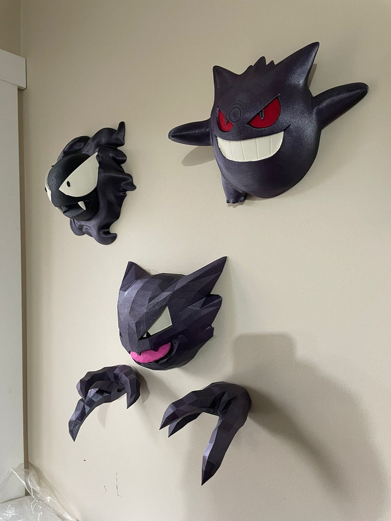 Haunter, Gengar & Ghastly Pokémon Wall Mounted Decorations (triple Pack ...