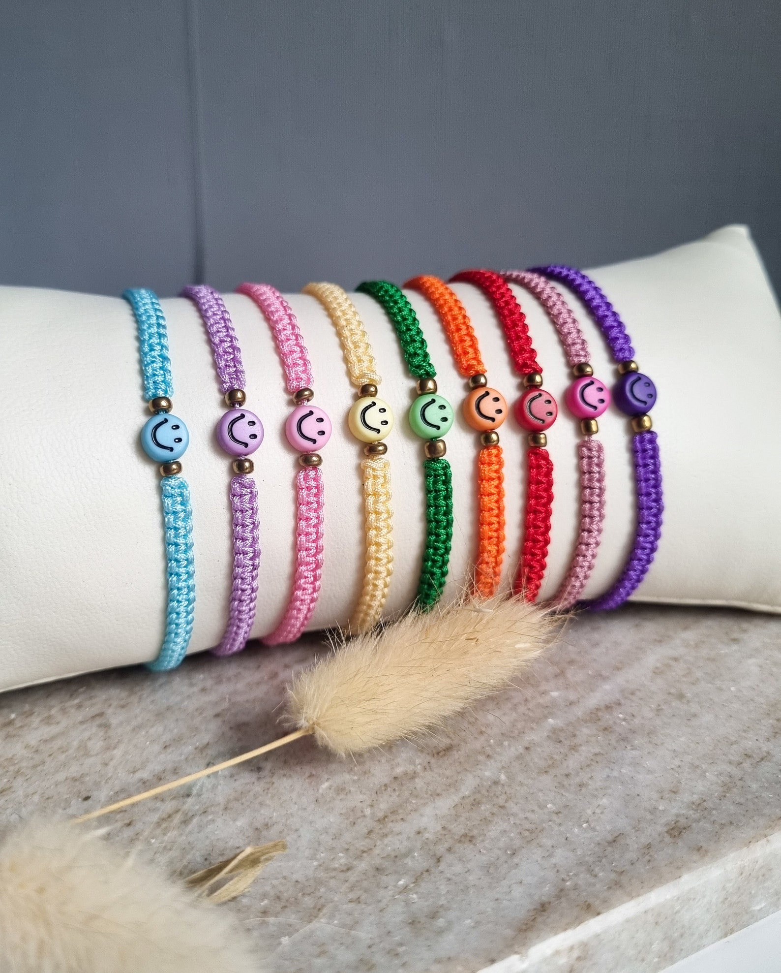 Smiley Bracelet | Color Bracelet | Nylon Macrame Cord | Smiley ...