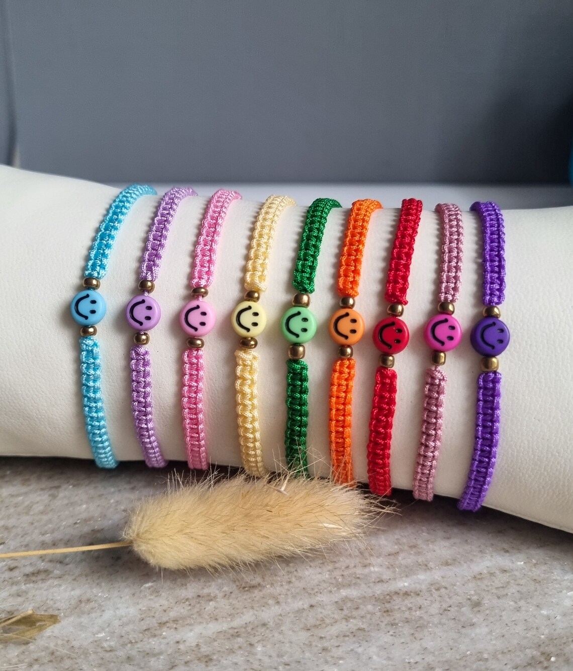 Smiley Bracelet | Color Bracelet | Nylon Macrame Cord | Smiley ...