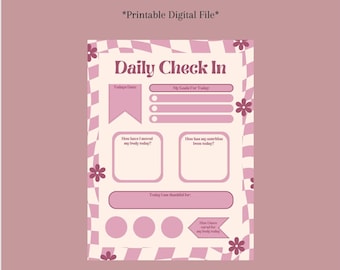 Daily Mental Health Check-in Template, Downloadable, Printable ...