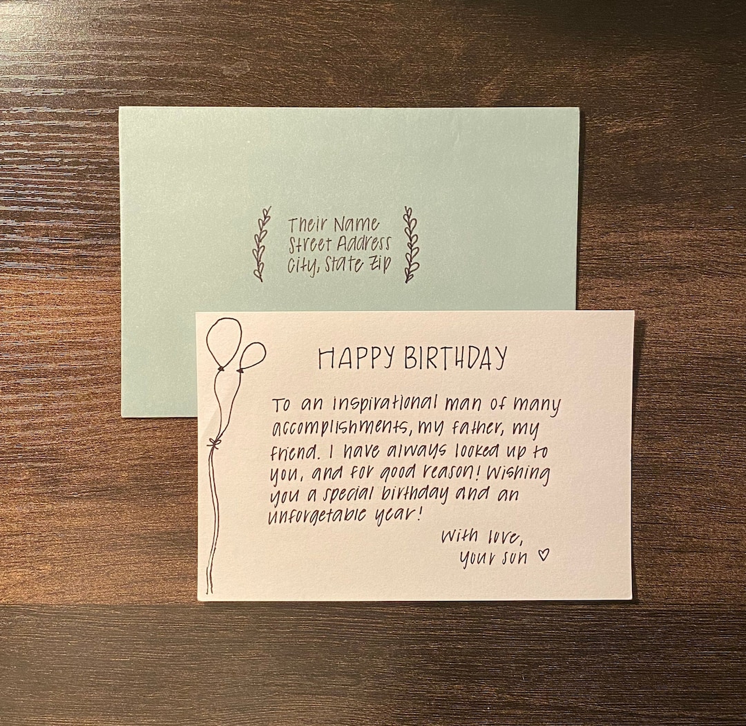 Handwritten Customizable Birthday Card - Etsy