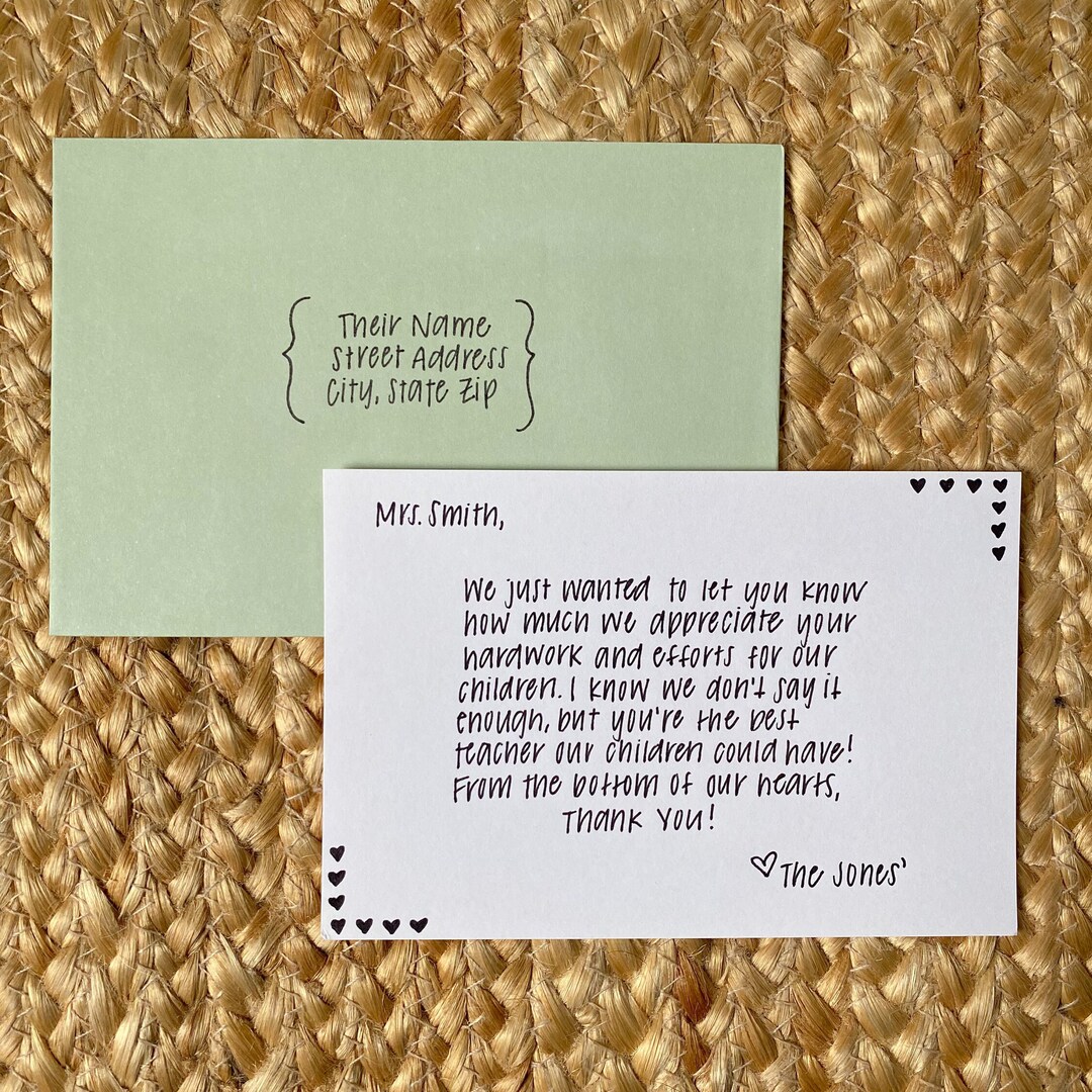 Handwritten Customizable Thank You Card - Etsy
