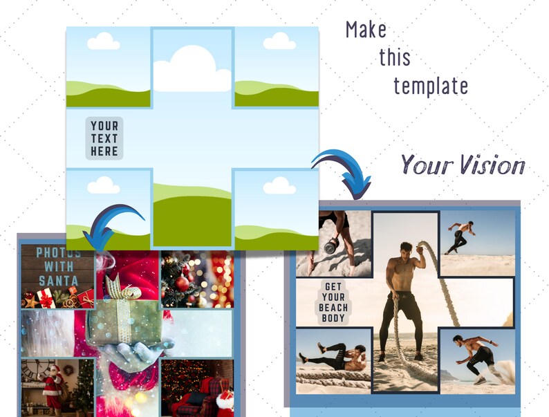 Editable Facebook Post Template Photo Collage With Canva FB - Etsy